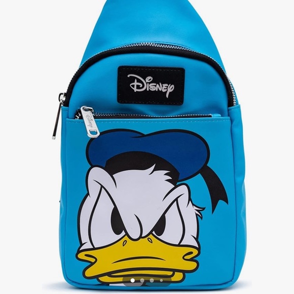 Disney | Bags | Disney Bag Sling Donald Duck Face Close Up Blue ...